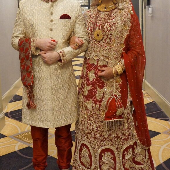 Dresses | Pakistani Indian Wedding Nikah Heavy Embroidery Bridal Dress ...